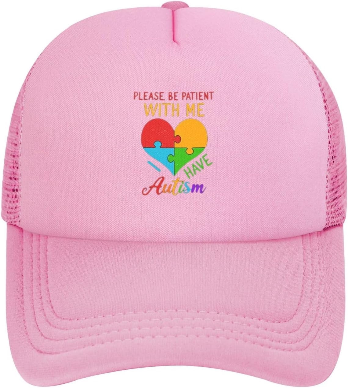 Please Be Patient I Have Autism Mesh Baseball Cap Snapback Hat Sun Hat ...