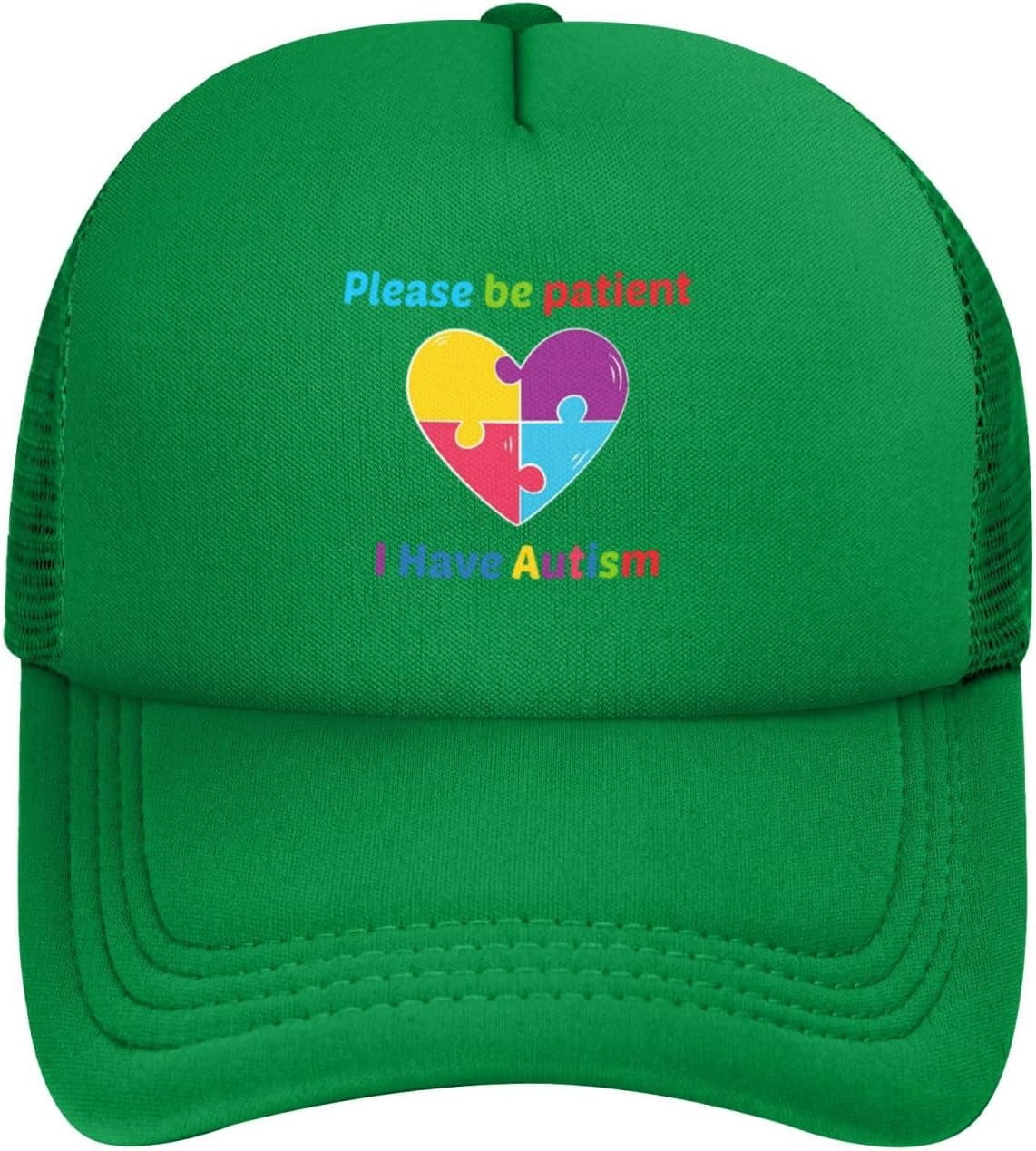 Please Be Patient I Have Autism Mesh Baseball Cap Snapback Hat Sun Hat ...