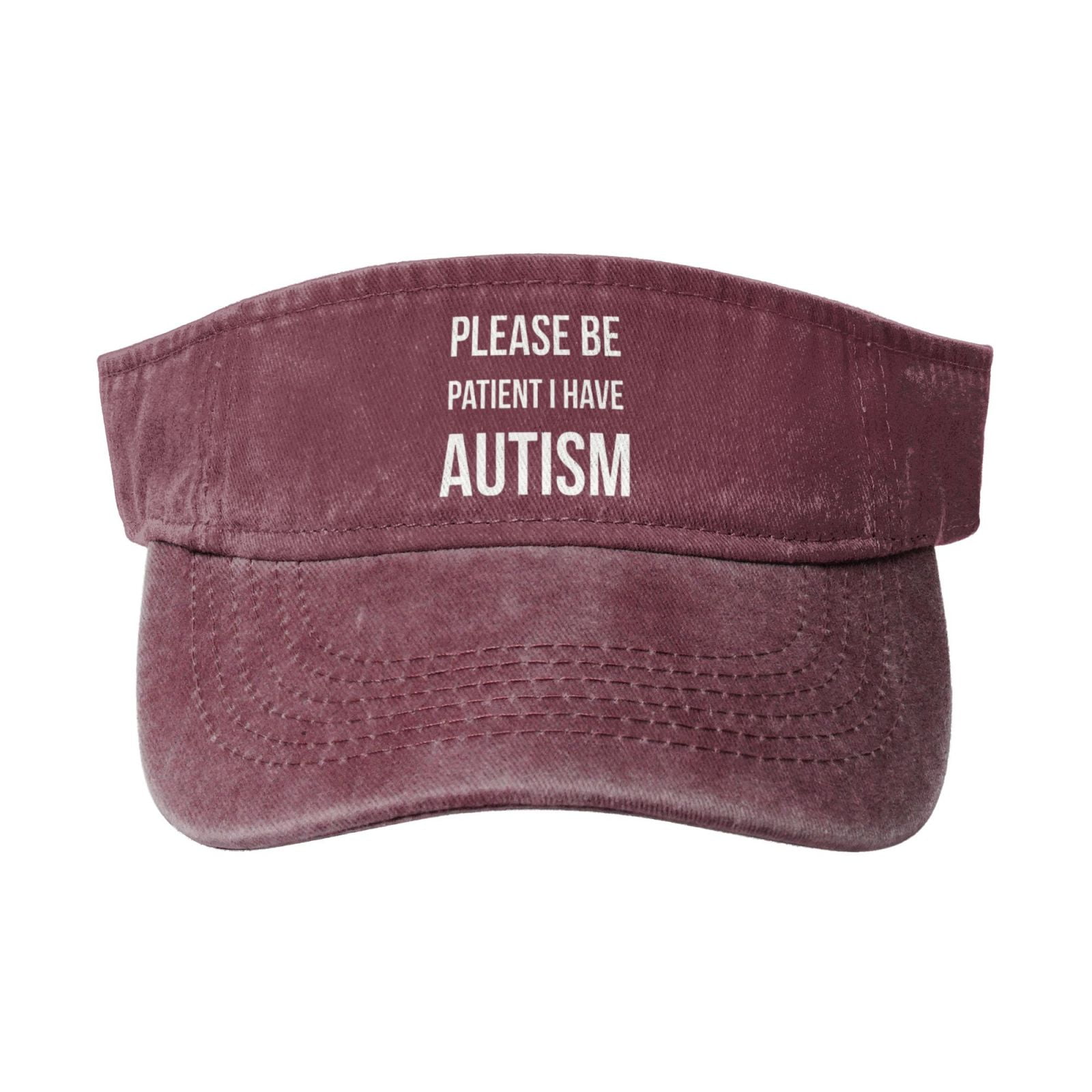 Please Be Patient I Have Autism Sun Visor Hats Empty Top Baseball Cap ...