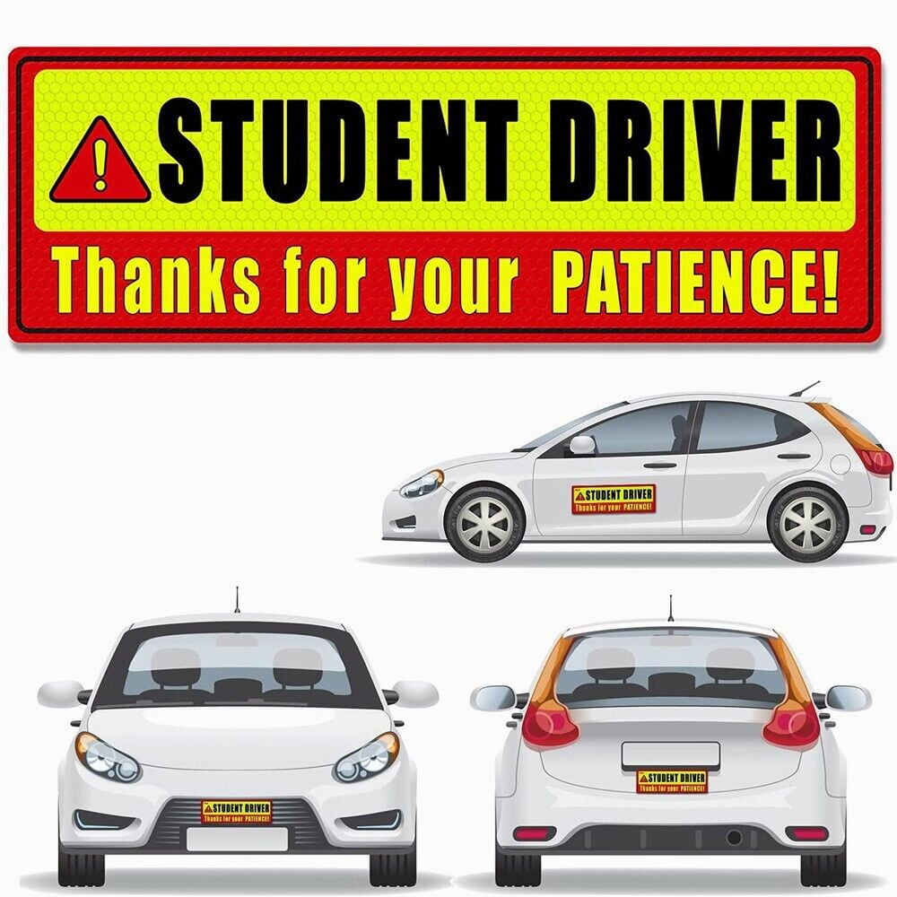 Please Be Patient Student Driver Magnet Car Signs Bumper Sticker ...