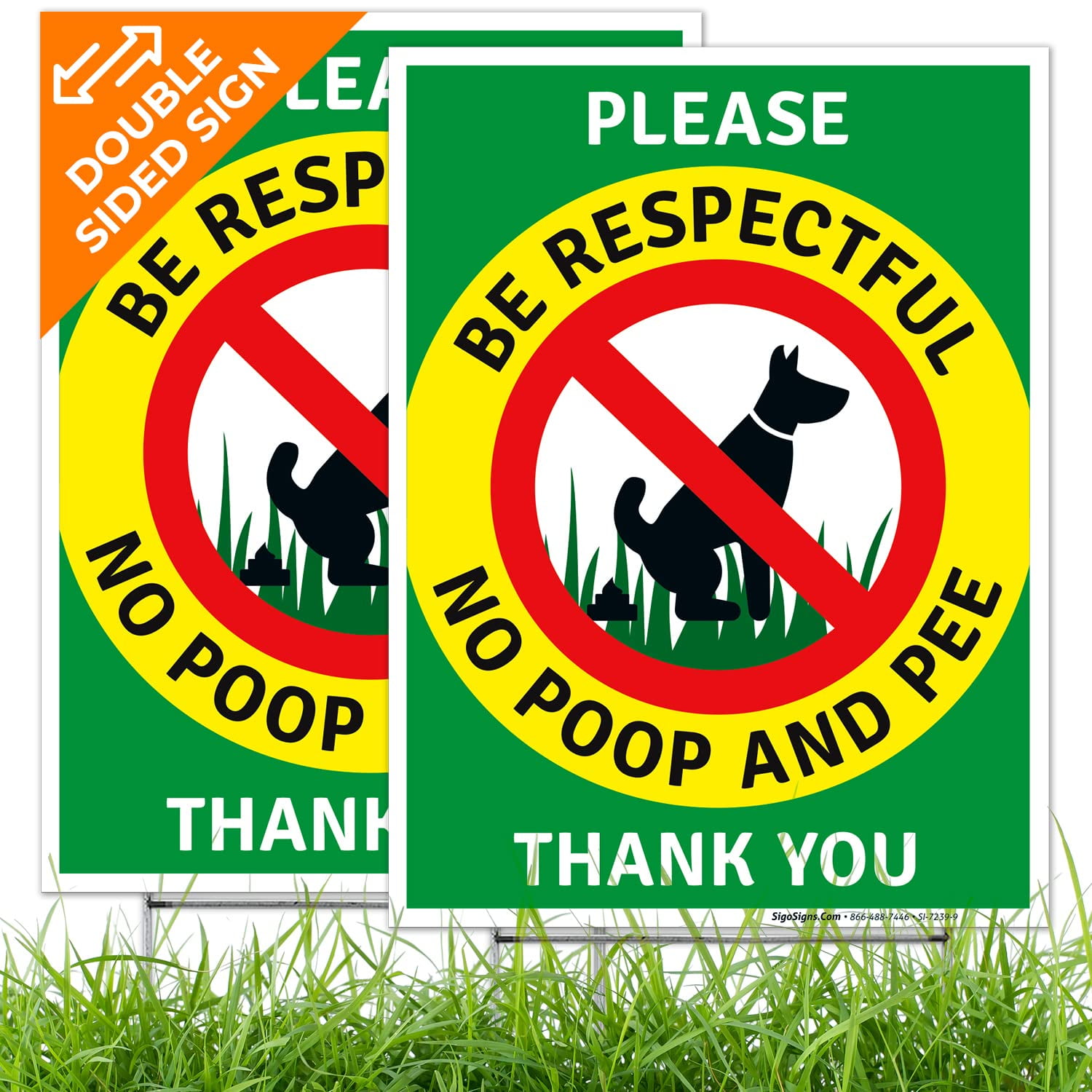 Please Be Respectful No Poop And Pee Thank You Sign, (2 Pack) Double ...
