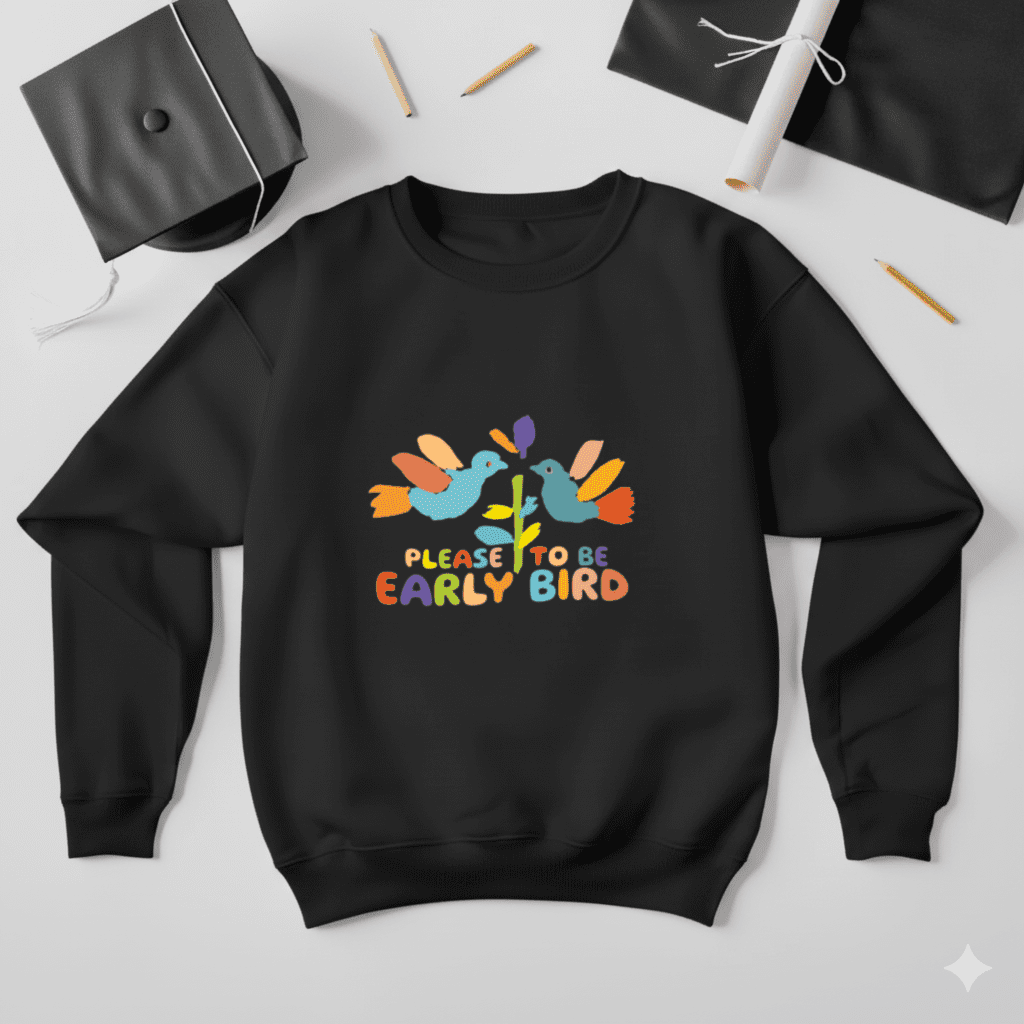 Please Be an Early Bird Funny Motivational Retro Morning Quote ...