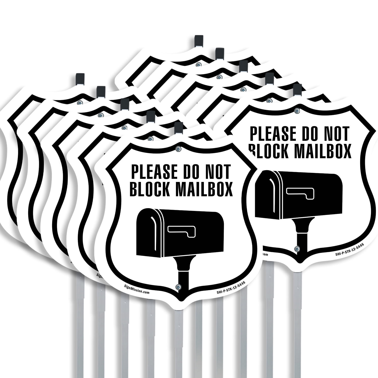 Please Do Not Block Mailbox (10 Pack) 12 inch X 12 inch Shield Shaped ...