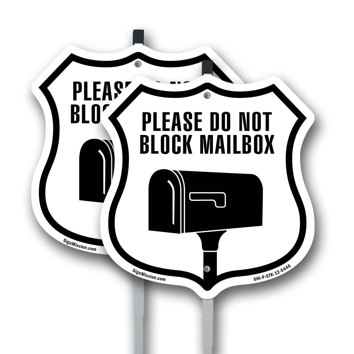 Please Do Not Block Mailbox (2 Pack) 12 inch X 12 inch Shield Shaped ...