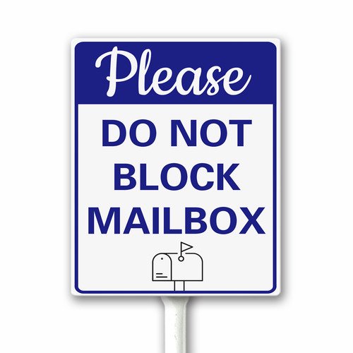 Block Mailbox Sign Notice Sign - Do Not Block Mailbox Bilingual Sign ...