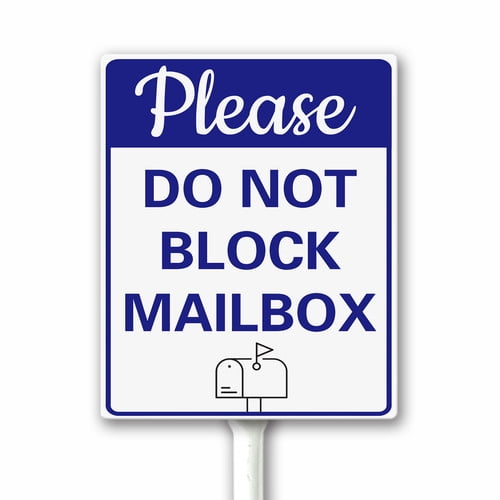 Please Do Not Block Mailbox Sign for Outdoor, No Parking Metal Yard ...