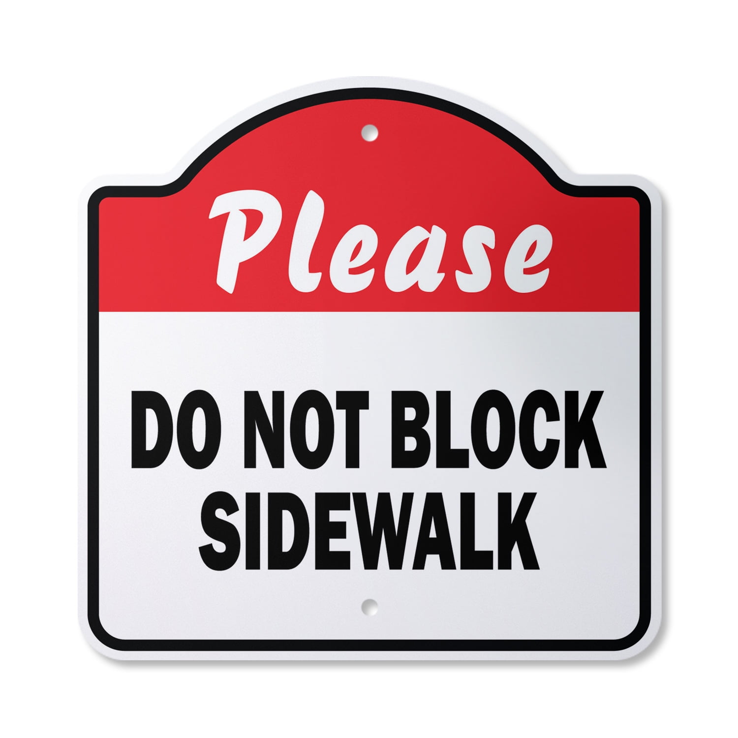 Please Do Not Block Sidewalk 12" X 12" Sign | Indoor/Outdoor Plastic ...