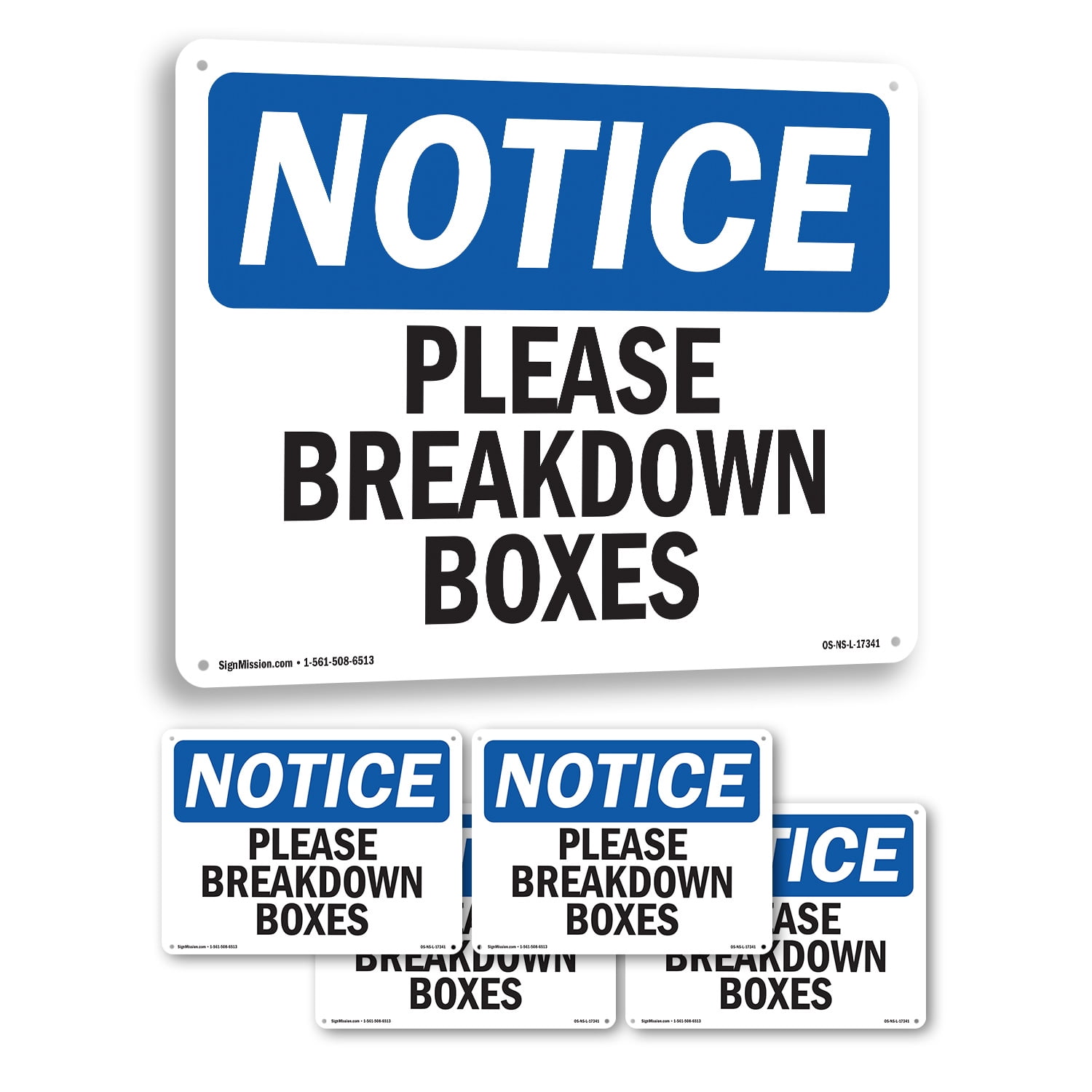 Please Breakdown Boxes OSHA Notice Aluminum Sign 24 Inch x 18 Inch - 5 ...