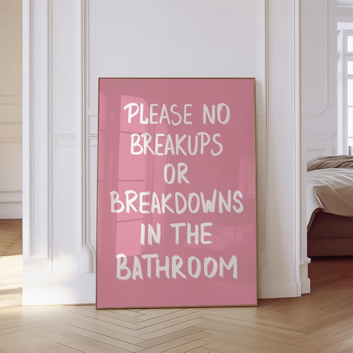 Please No Breakups In The Bathroom Quote Wall Art Print Trendy Dorm ...