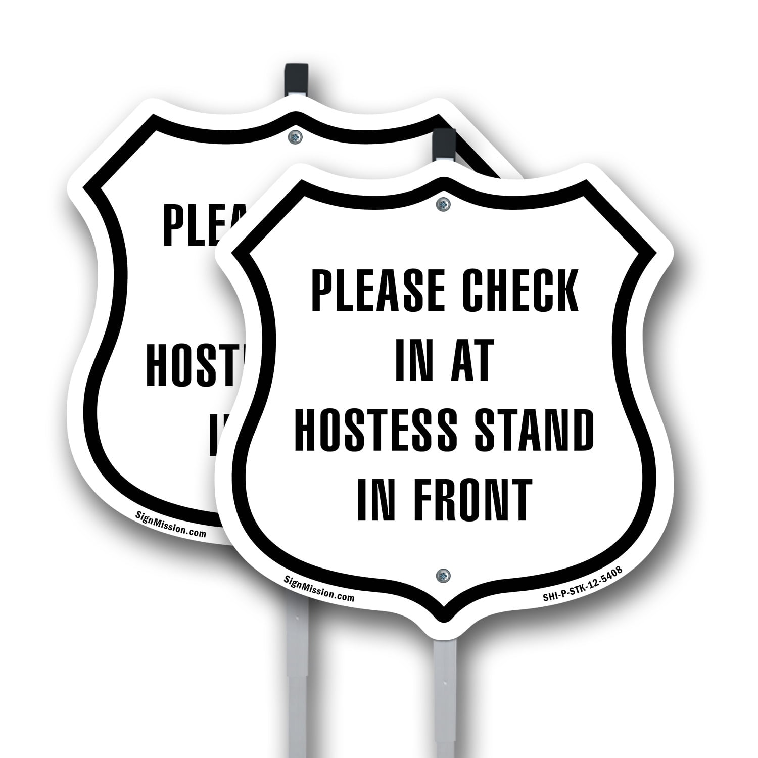 Please Check In At Hostess Stand At Front (2 Pack) 12 inch X 12 inch ...