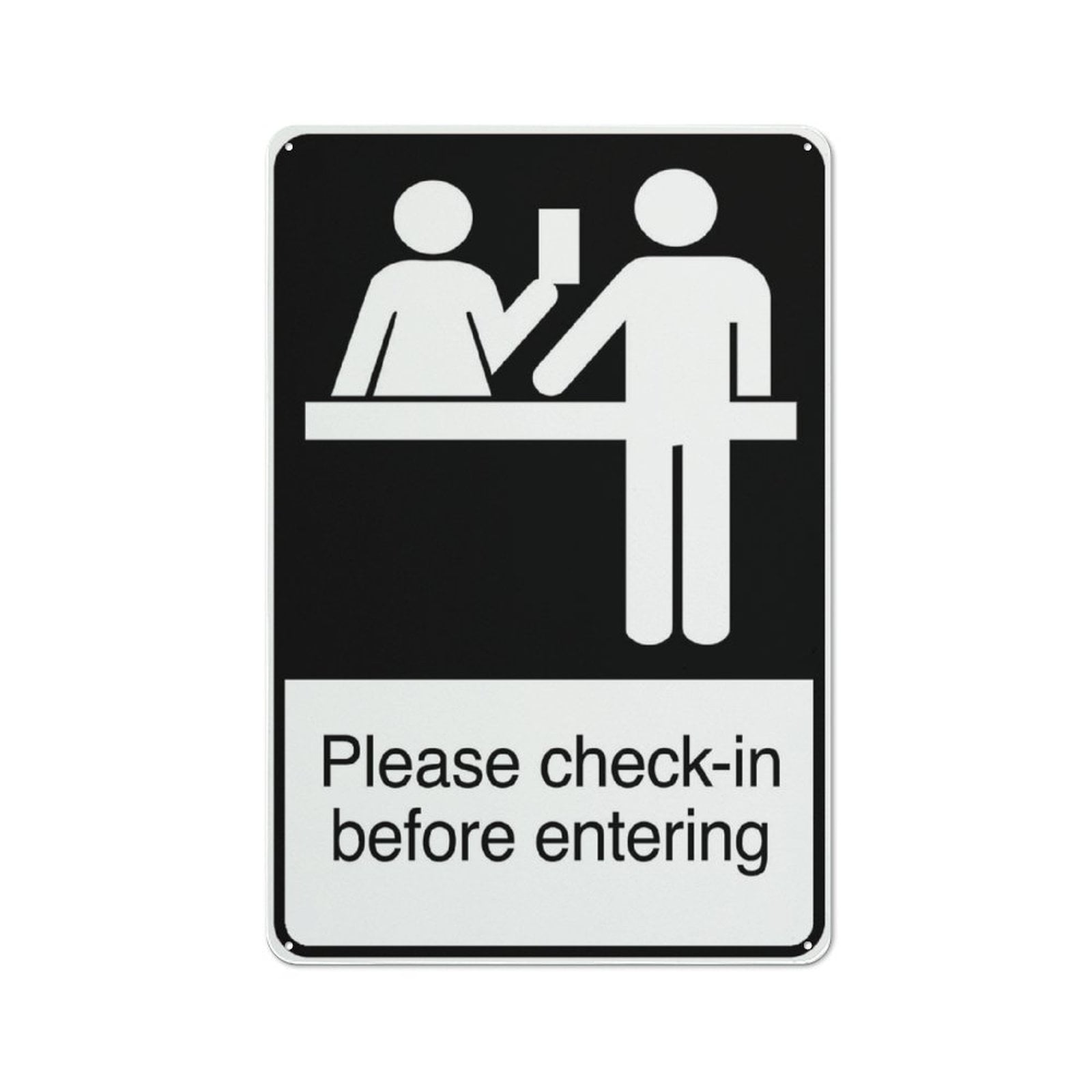 Please Check-In Before Entering Sign 12X8 Inch Aluminum Uv Ink Printed ...