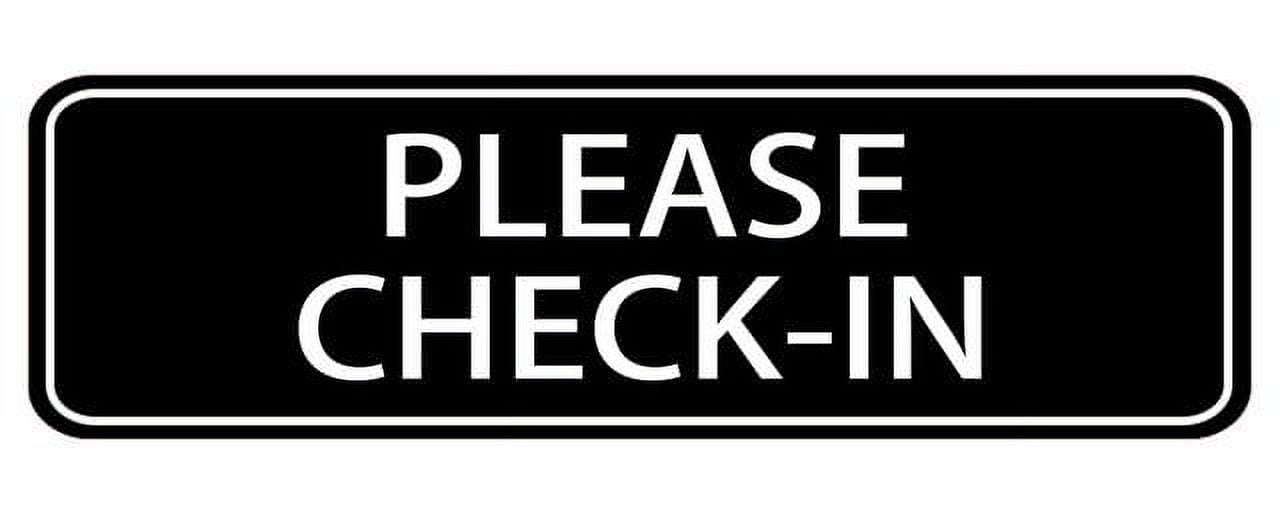 Please Check-In Sign,10 X 3 Inches Acrylic Plaque With Strong Adhesives ...
