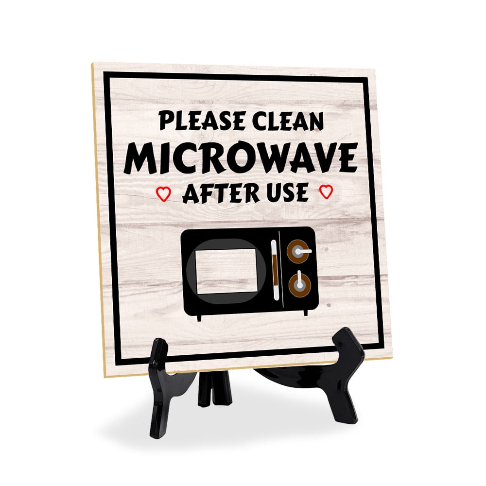 Please Clean Microwave After Use 5"x 5" Square Table Sign With Acrylic ...