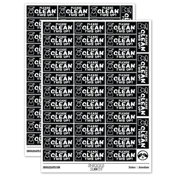 Please Clean This Up Teacher Student School Sticker Set - Black - Gloss ...