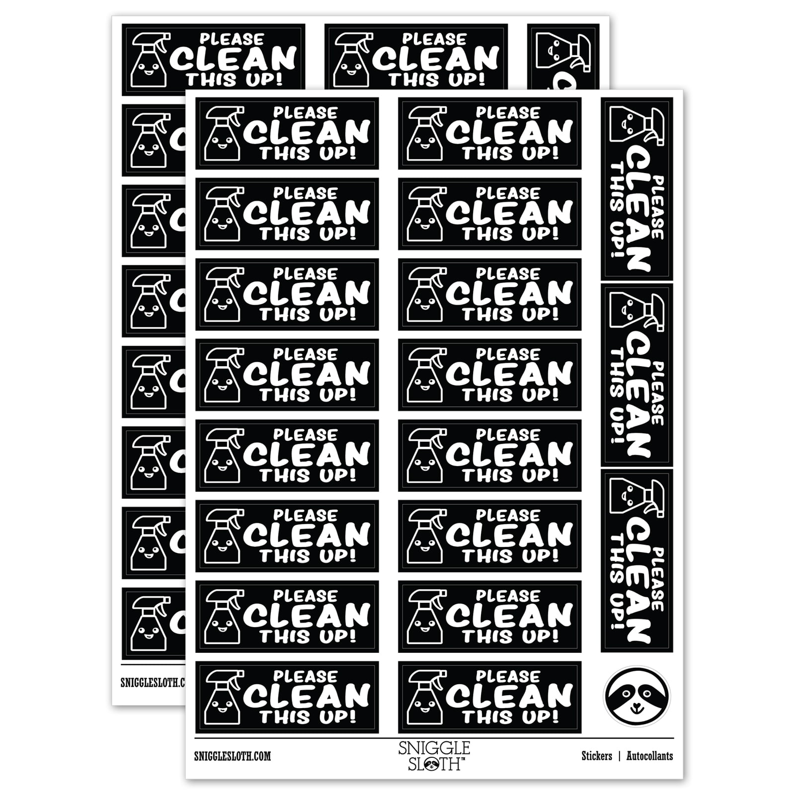 Please Clean This Up Teacher Student School Sticker Set - Black - Matte ...