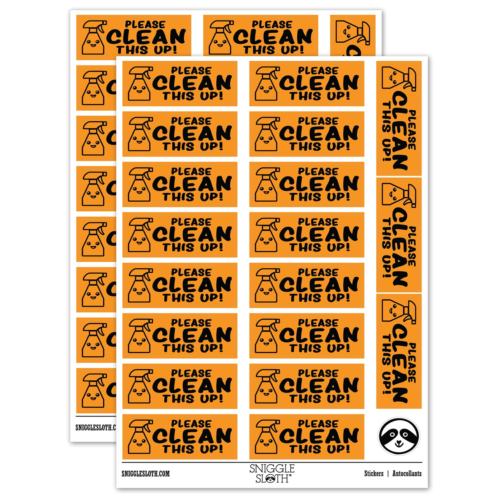 Please Clean This Up Teacher Student School Sticker Set - Orange ...