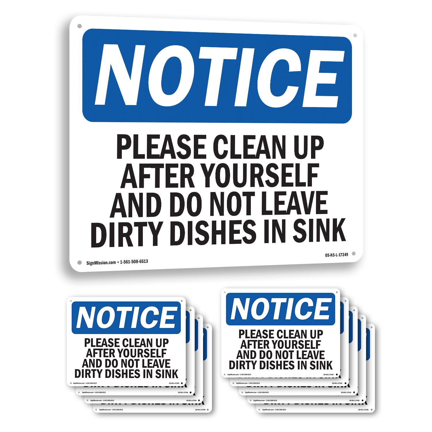 Please Clean Up After Yourself And Do Not OSHA Notice Rigid Plastic ...