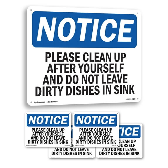 Please Clean Up After Yourself And Do Not OSHA Notice Rigid Plastic ...