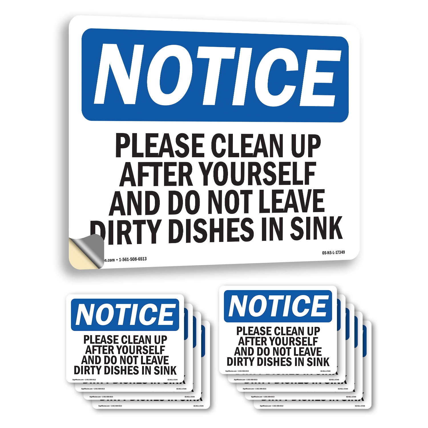 Please Clean Up After Yourself And Do Not OSHA Notice Vinyl Decal Label ...