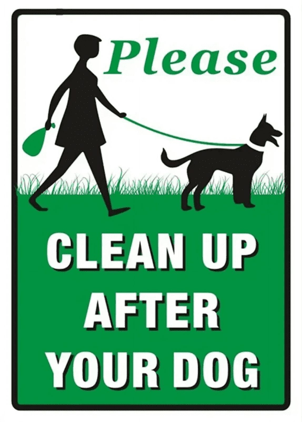 Please Clean up after your dog No Dog Poop Sign Poop Warning Sign tin ...