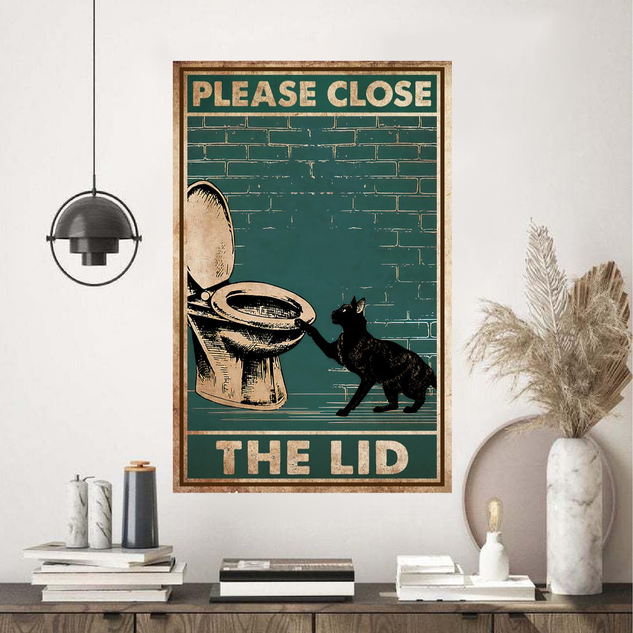 Please Close Black Cat The Lid Poster 11 x 17 Inch Poster - Walmart.com