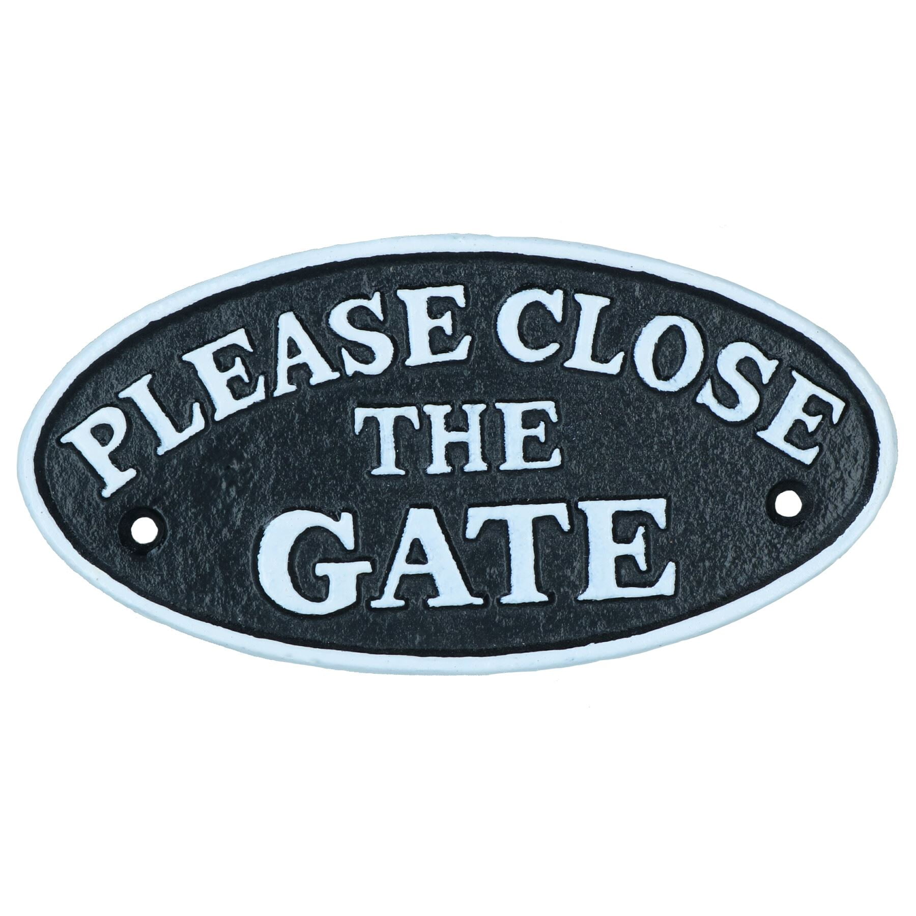 Please Close Gate Black Cast Iron Sign Plaque Door Wall House Home Yard Post - Walmart.com