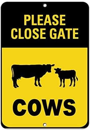 Please Close Gate Cows Activity Sign Farm Sign General Aluminum Metal ...