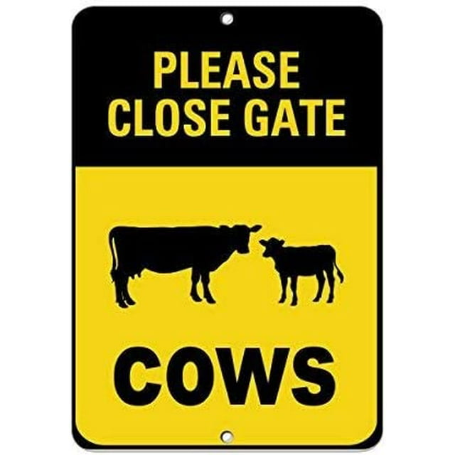 Please Close Gate Cows Activity Sign Farm Sign General Aluminum Metal ...
