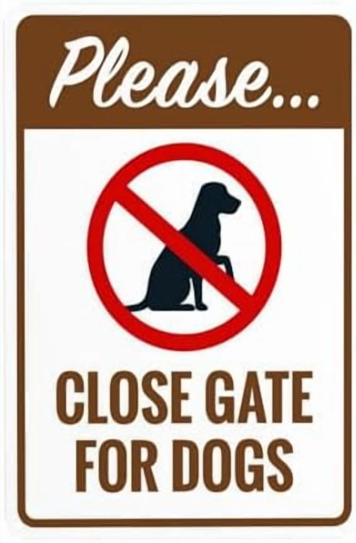 Please Close Gate For Dogs Warning Sign, Beware Of Dog Security Metal ...