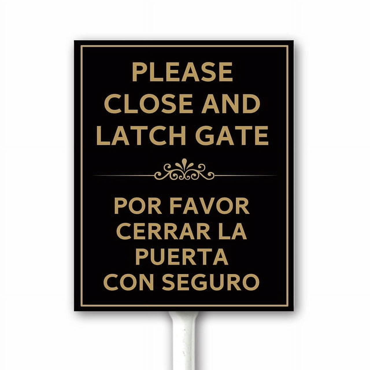 Please Close and Latch Gate Sign Bilingual English Spanish Outdoor Sign ...