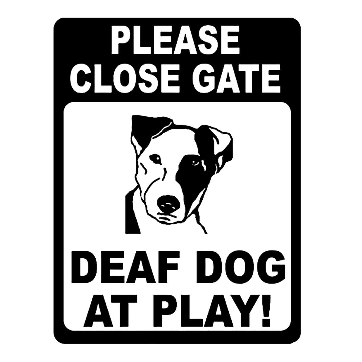 Please Close The Gate Deaf Dog at Play Sign Keep Pets Safe Fenced Metal ...