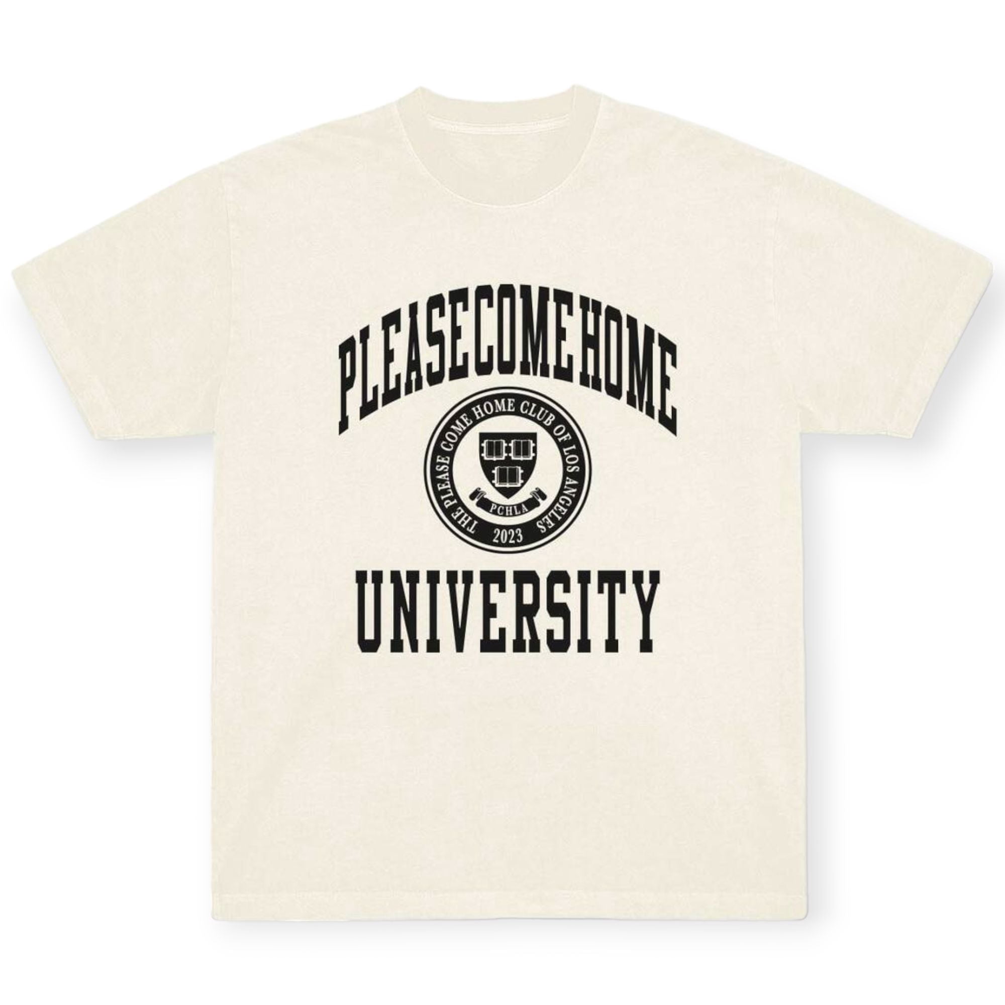 Please Come Home Men University Tee (Off White Black) - Walmart.com