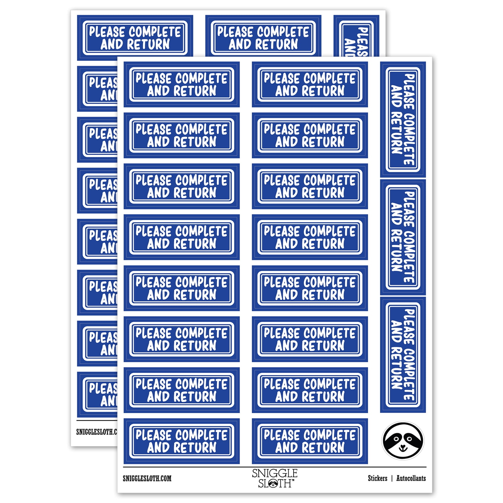 Please Complete and Return Double Border Sticker Set - Dark Blue ...