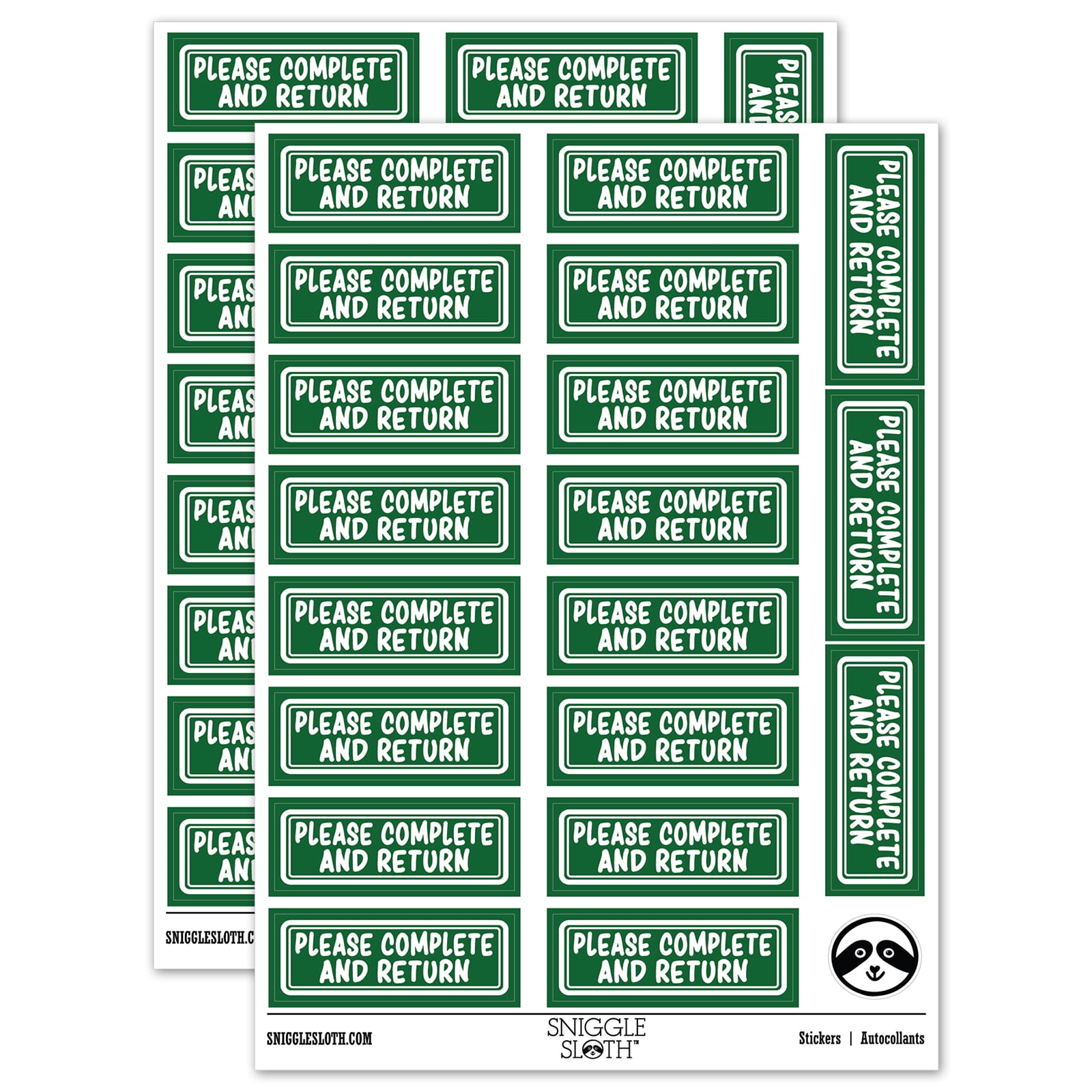 Please Complete and Return Double Border Sticker Set - Dark Green ...