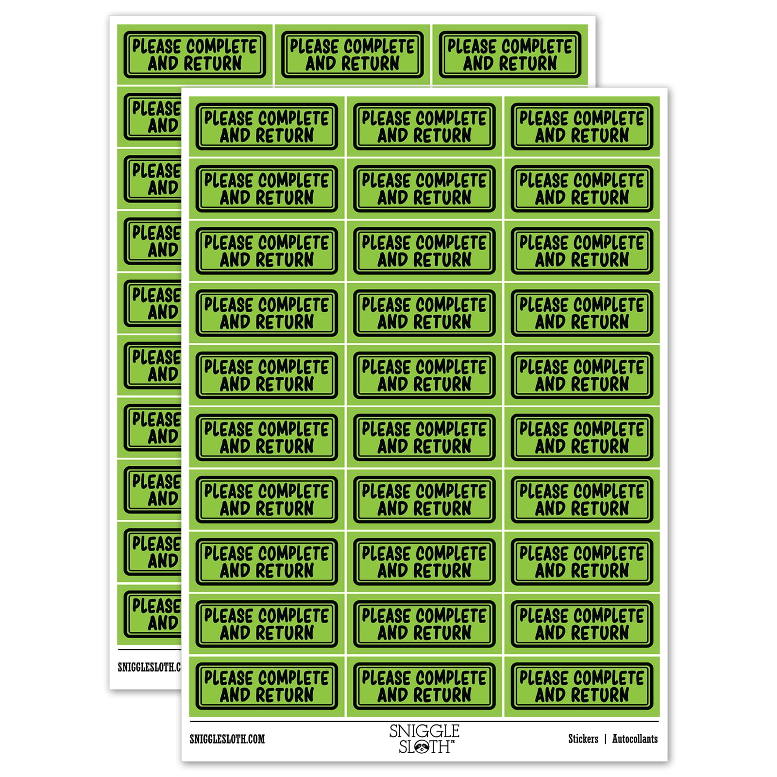 Please Complete and Return Double Border Sticker Set - Light Green ...