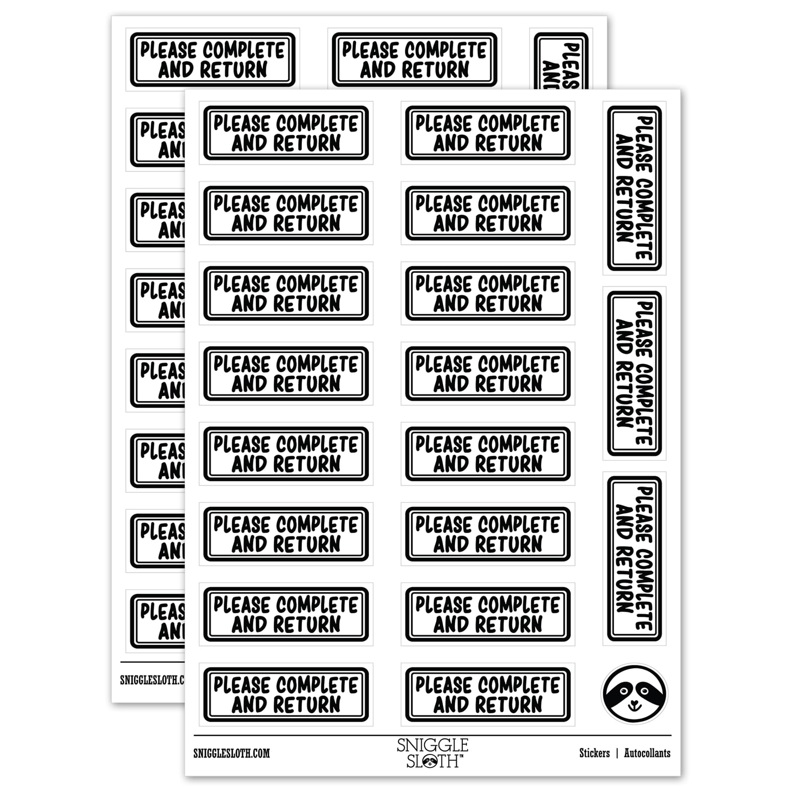 Please Complete and Return Double Border Sticker Set - White - Matte ...