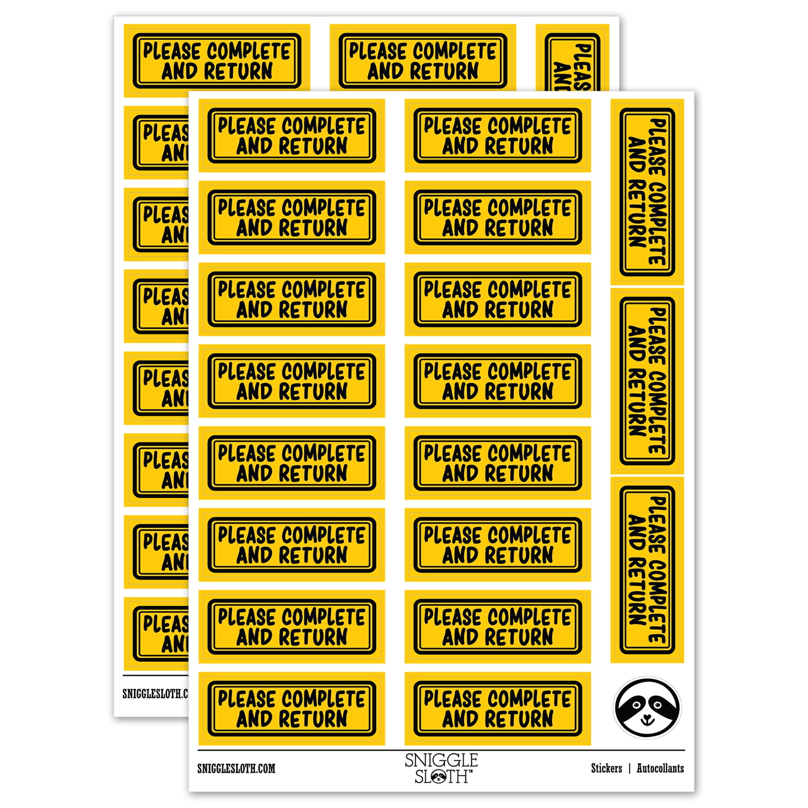 Please Complete and Return Double Border Sticker Set - Yellow - Gloss ...