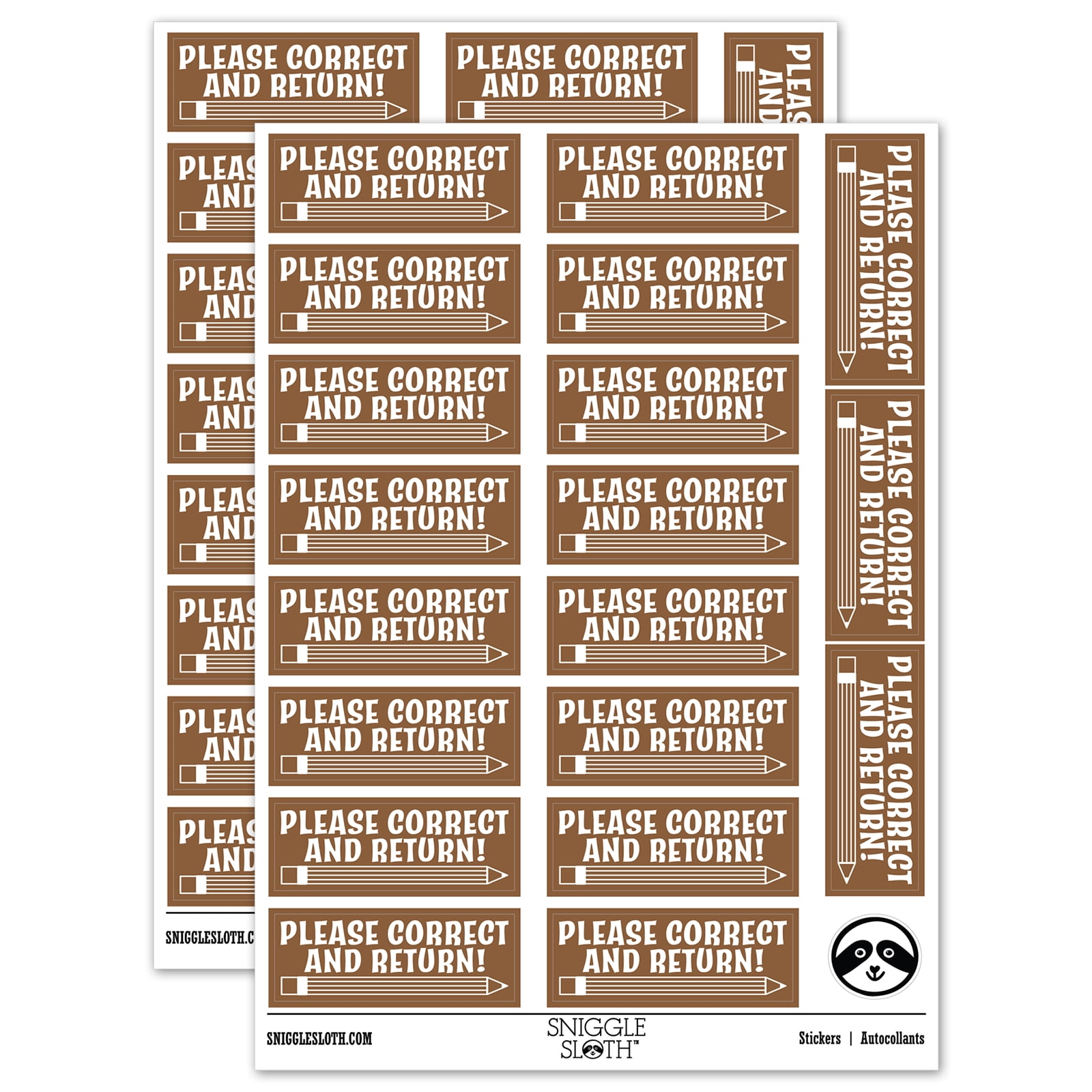 Please Correct and Return Pencil Teacher Student School Sticker Set ...