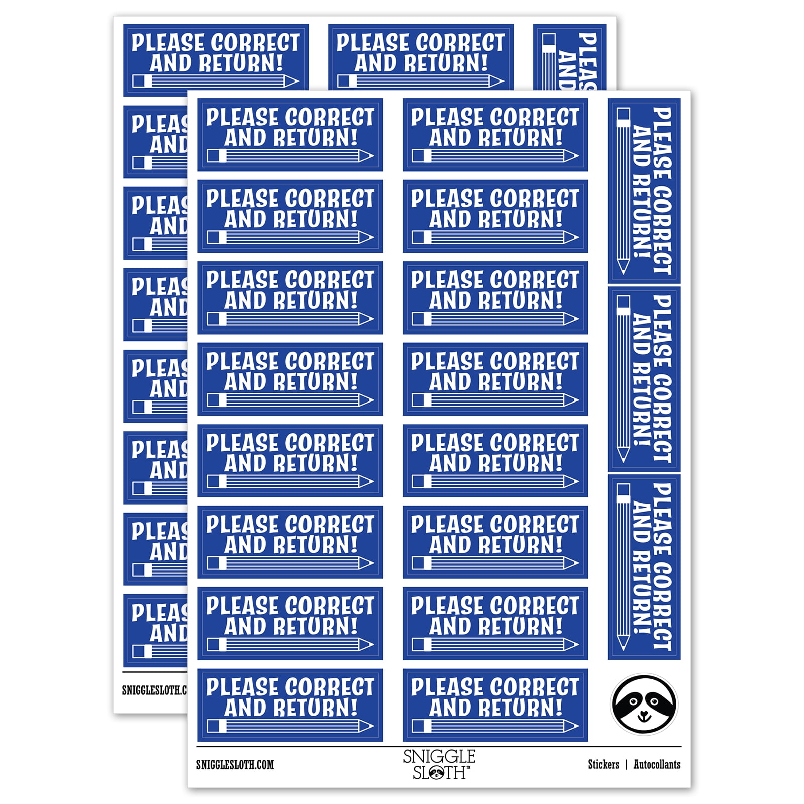 Please Correct and Return Pencil Teacher Student School Sticker Set ...