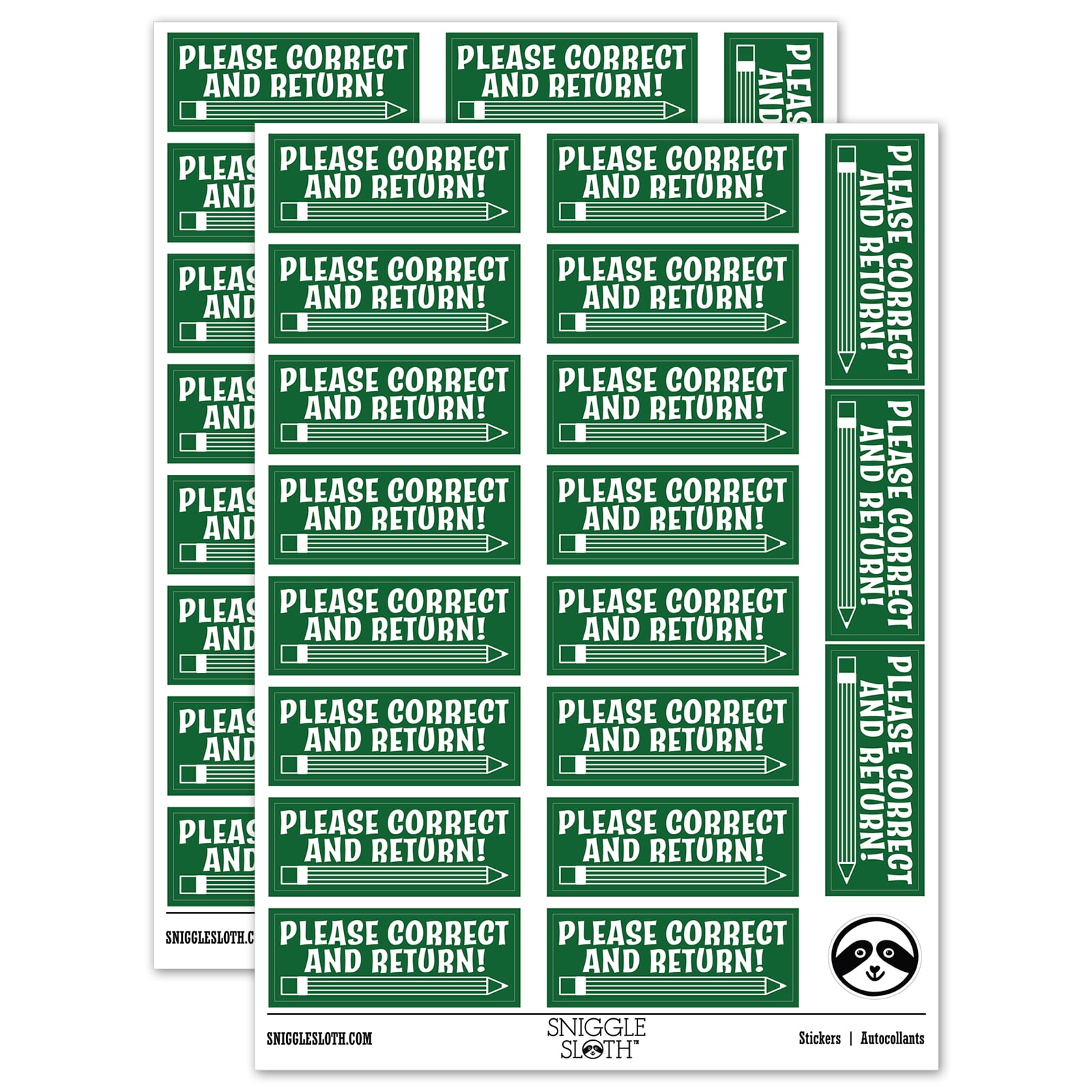 Please Correct and Return Pencil Teacher Student School Sticker Set ...