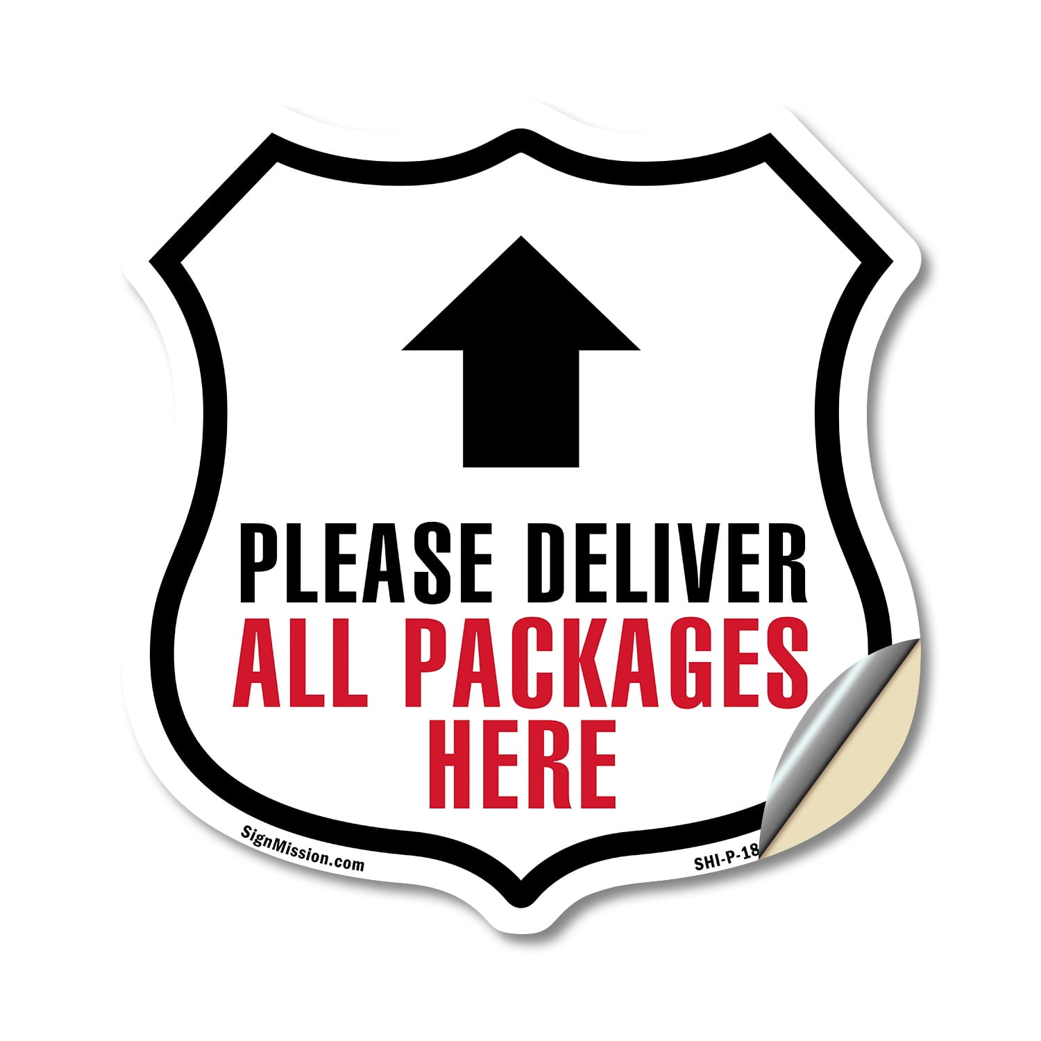 Please Deliver All Packages Here Up (2 Pack) 12 inch X 12 inch Shield ...
