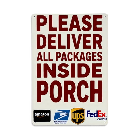 Package Delivery Sign, Please Place Packages in The Box On Porch ...