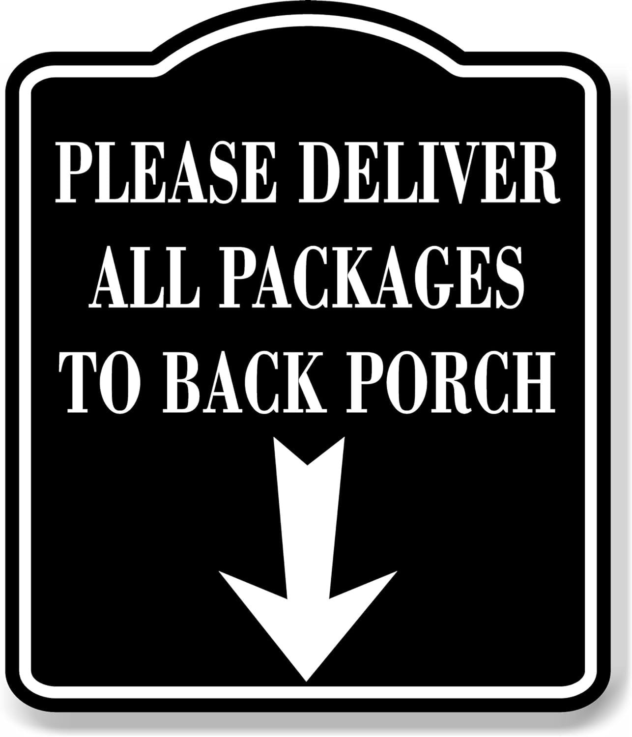Please Deliver All Packages To Back Porch Down BLACK Aluminum Composite ...
