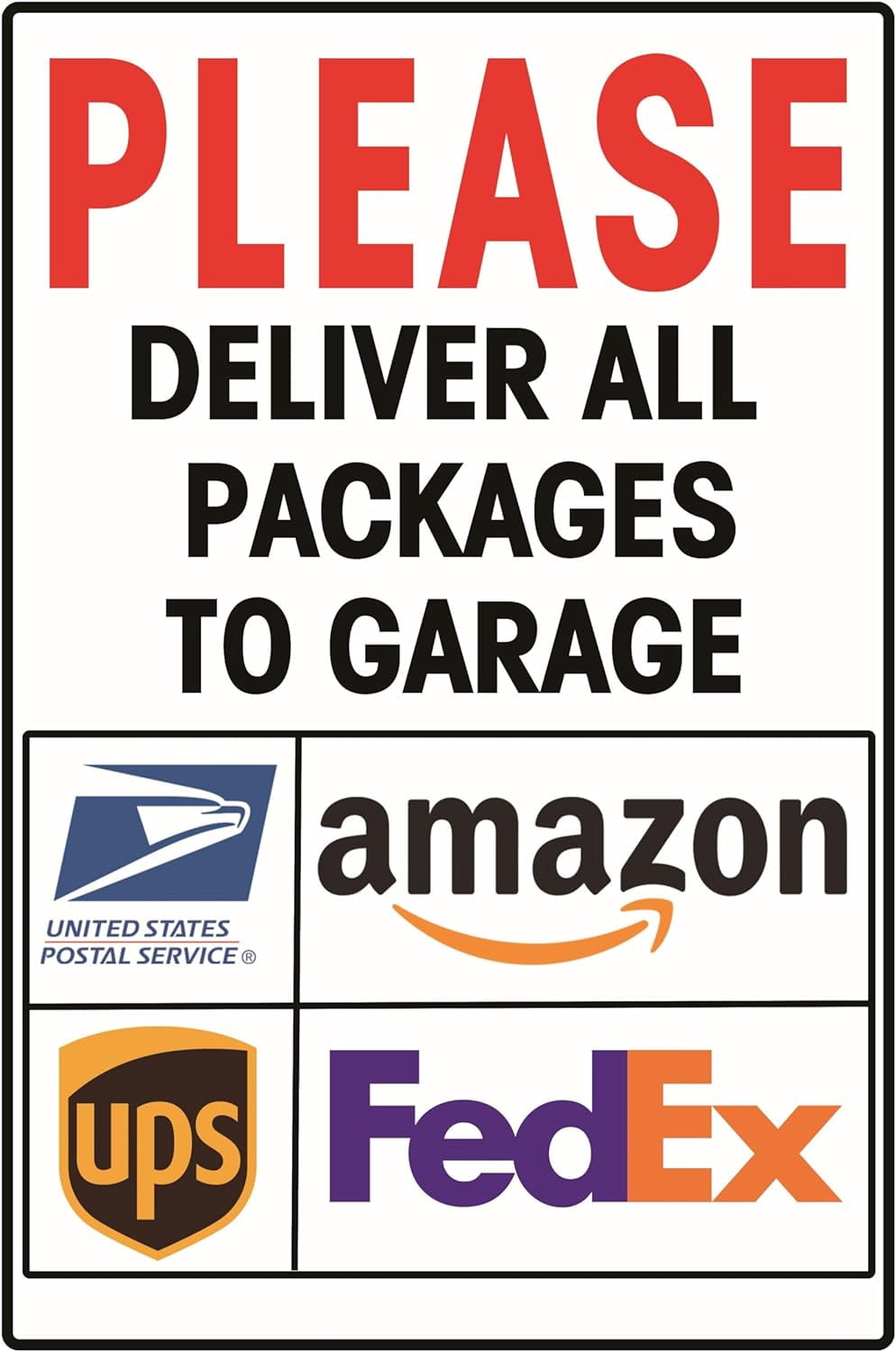Please Deliver All Packages To Garage Tin Sign Easy Mounting, Indoor ...