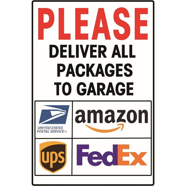 Please Deliver All Packages To Garage Tin Sign Easy Mounting, Indoor ...