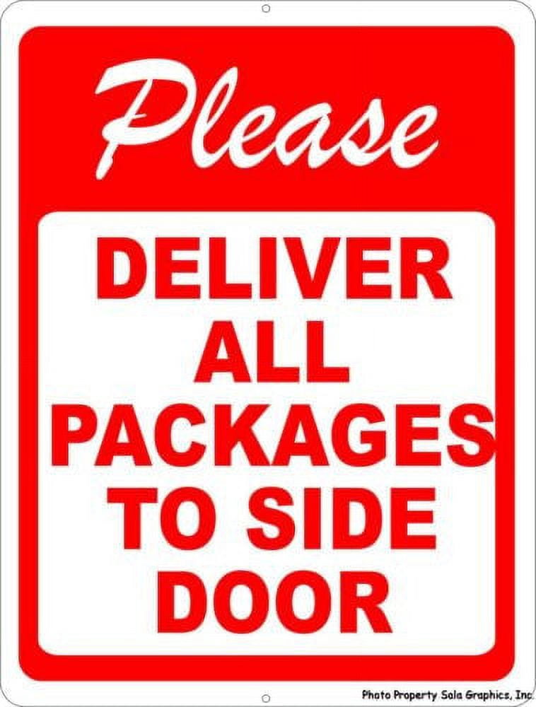 Please Deliver All Packages To Side Door Sign - Walmart.com