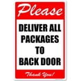 Please Deliver All Packages to Back Door Thank You Signs, 8x 12 Inches ...