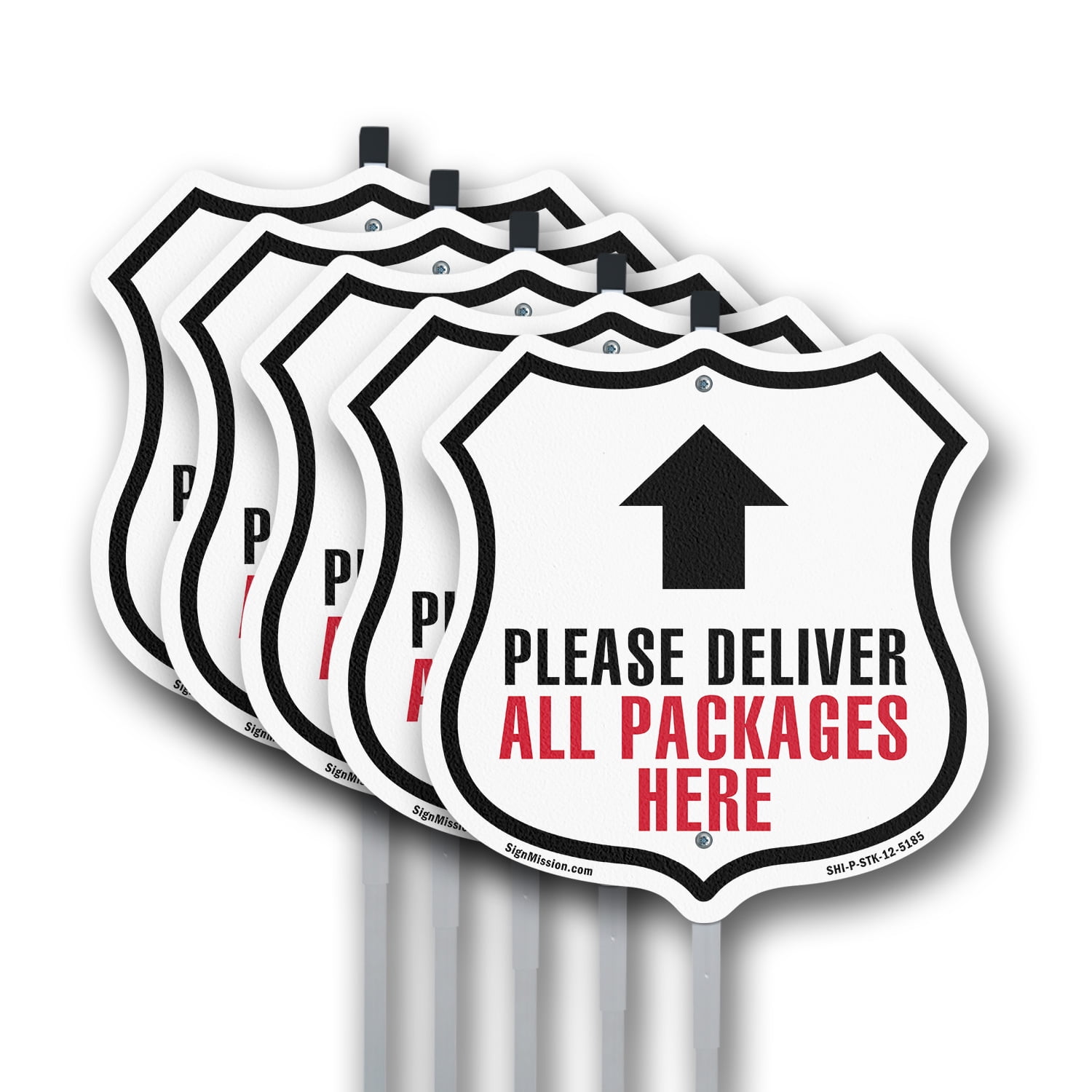 Please Deliver All Packages Here Up (5 Pack) 12 inch X 12 inch Shield ...