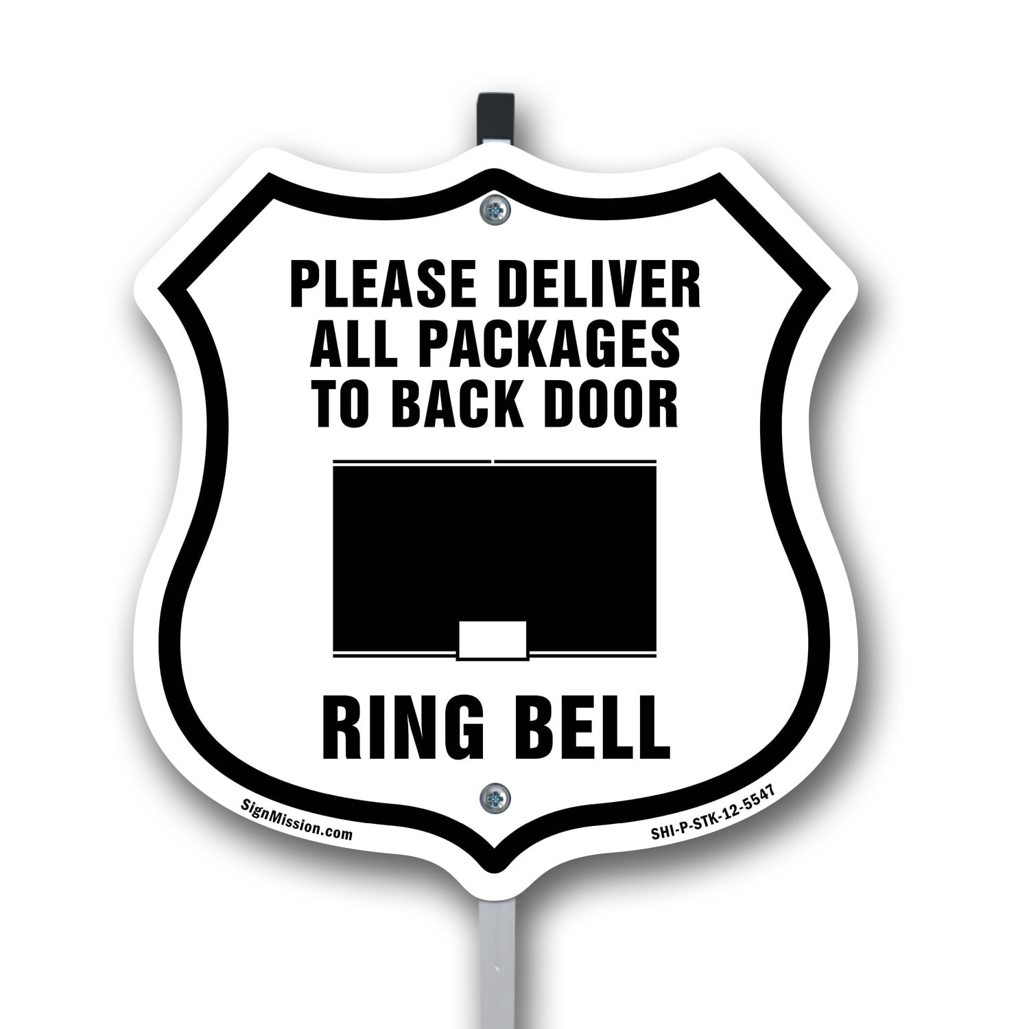 Please Deliver All Packages To Back Door Ring Bell 12 inch X 12 inch ...