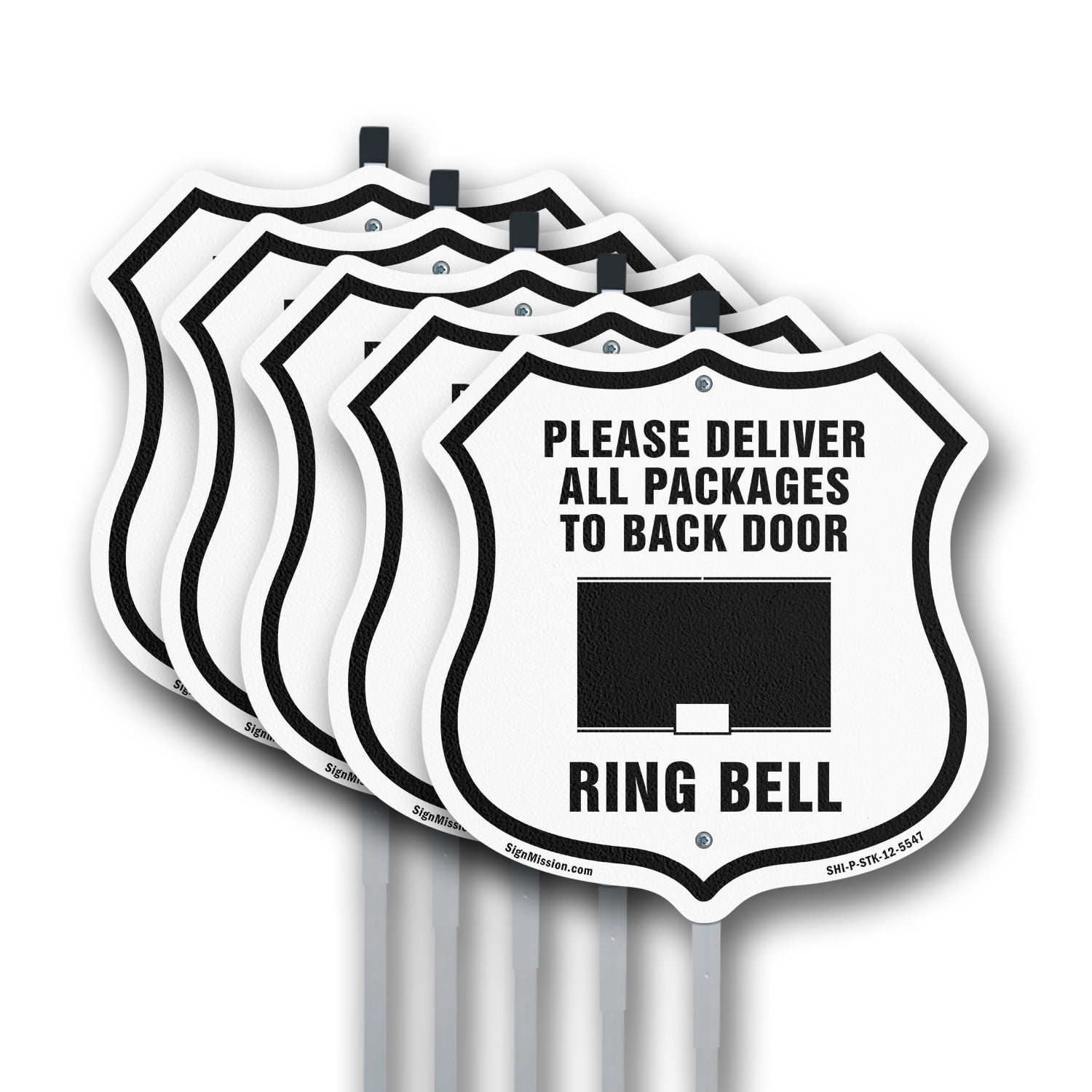 Please Deliver All Packages To Back Door Ring Bell (5 Pack) 12 inch X ...